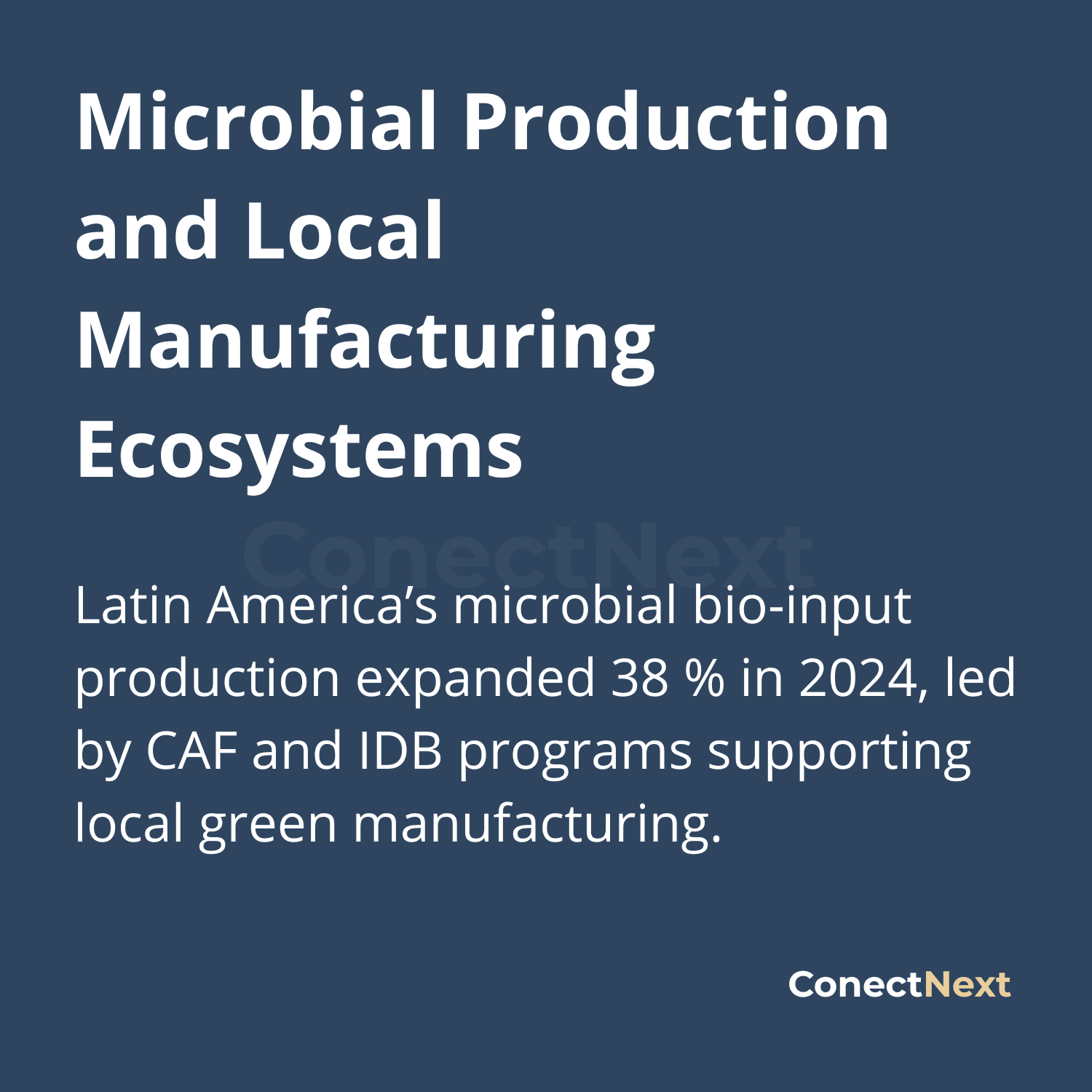 Microbial Production and Local Manufacturing Ecosystems | ConectNext