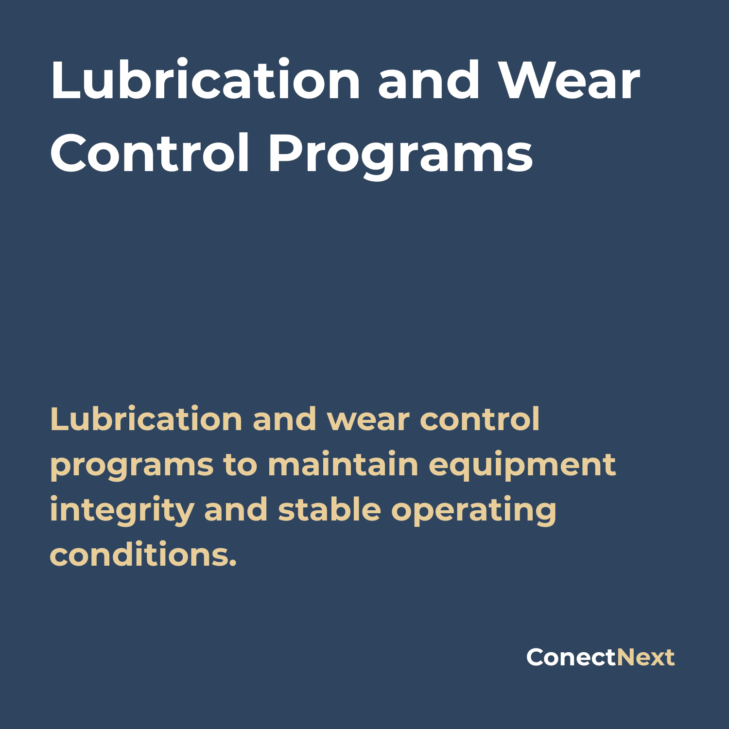 Programas de lubricación y control de desgaste | ConectNext