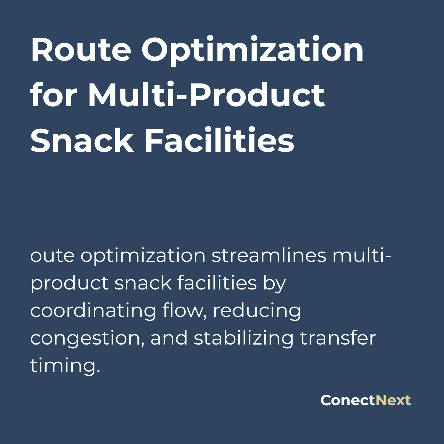 Route Optimization for Multi-Product Snack Facilities | ConectNext