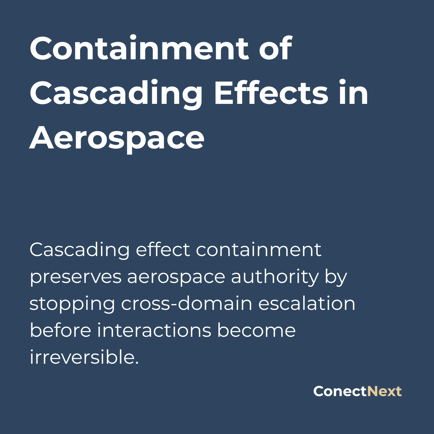 Containment of Cascading Effects in Aerospace | ConectNext