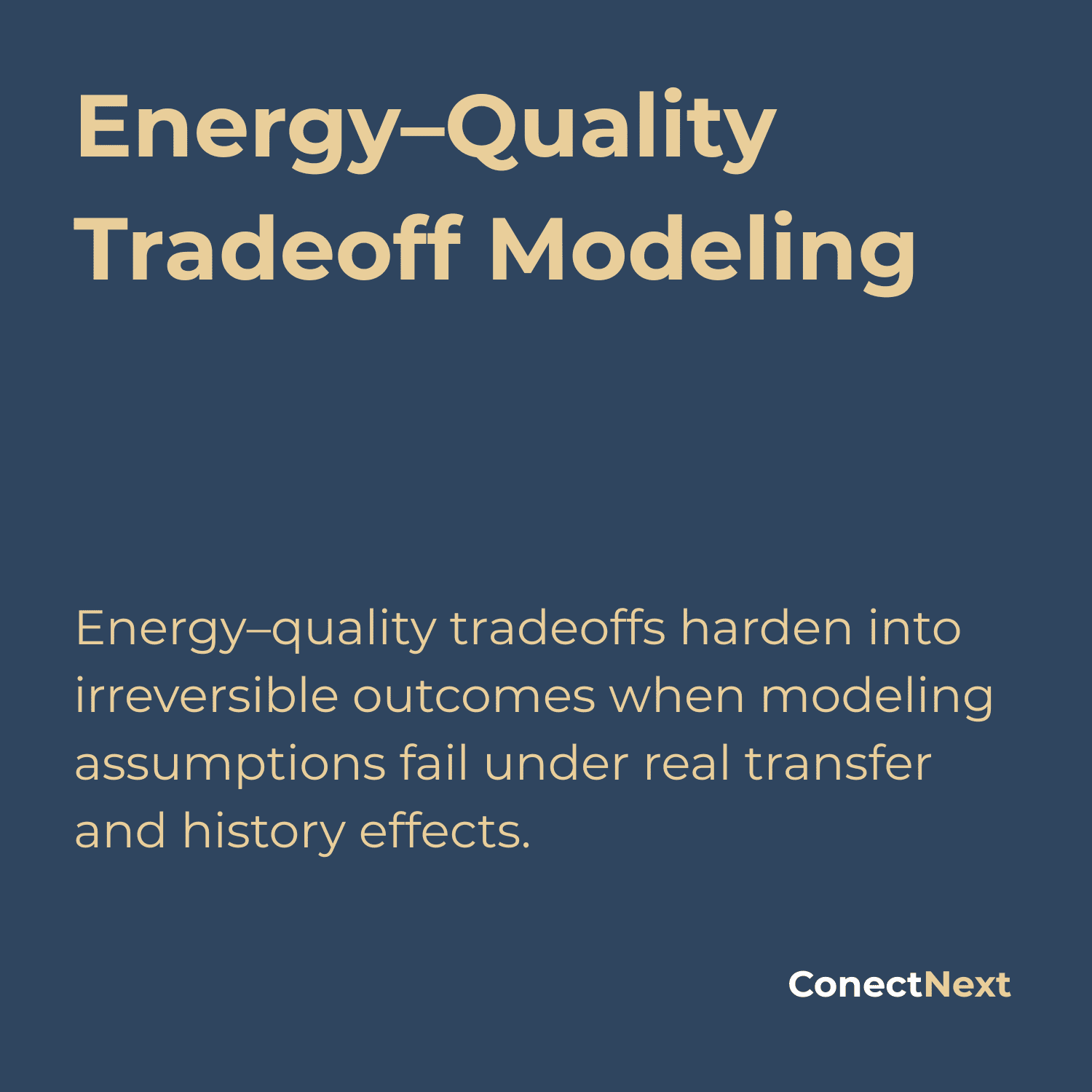 Modelado del equilibrio entre energía y calidad | ConectNext