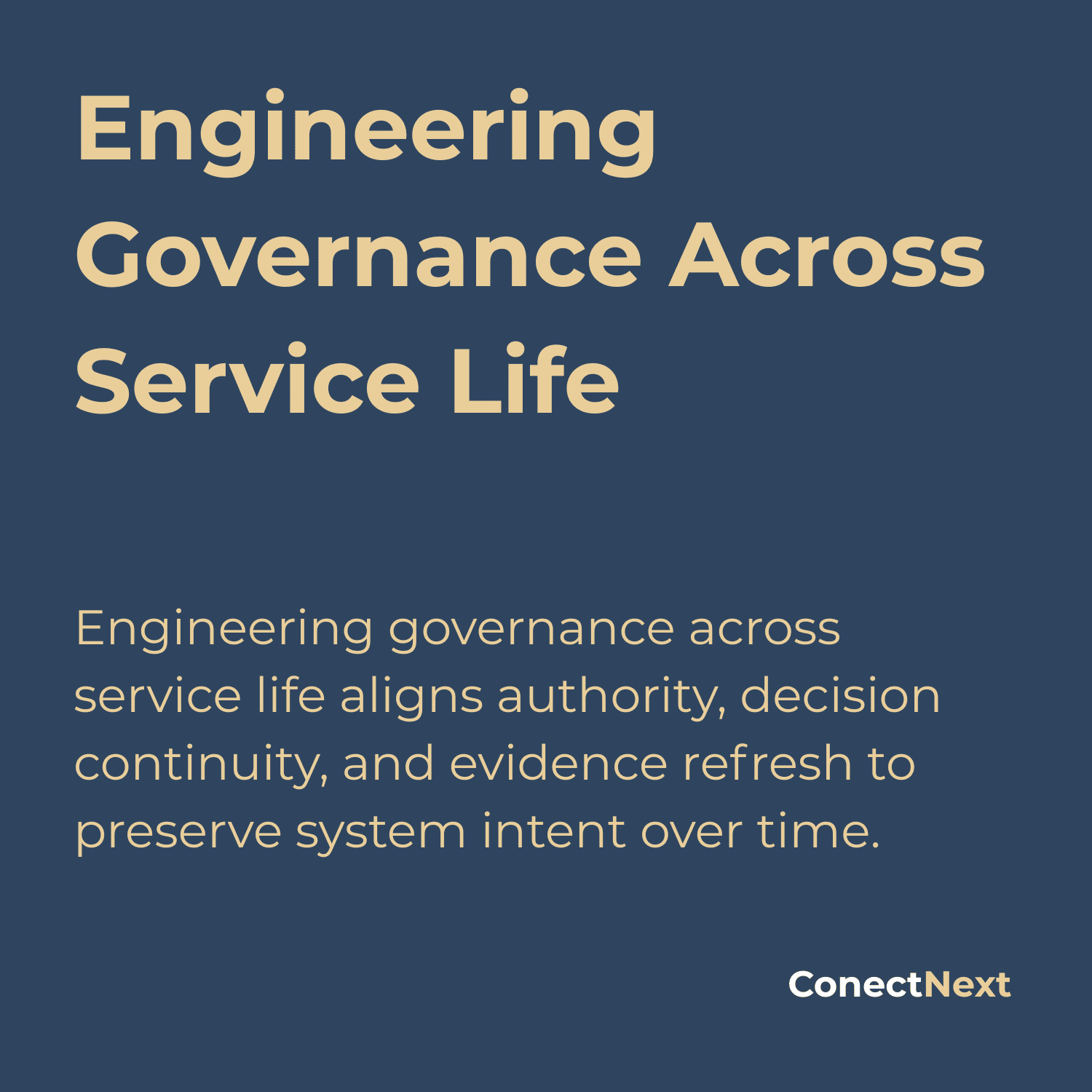 Engineering Governance Across Service Life