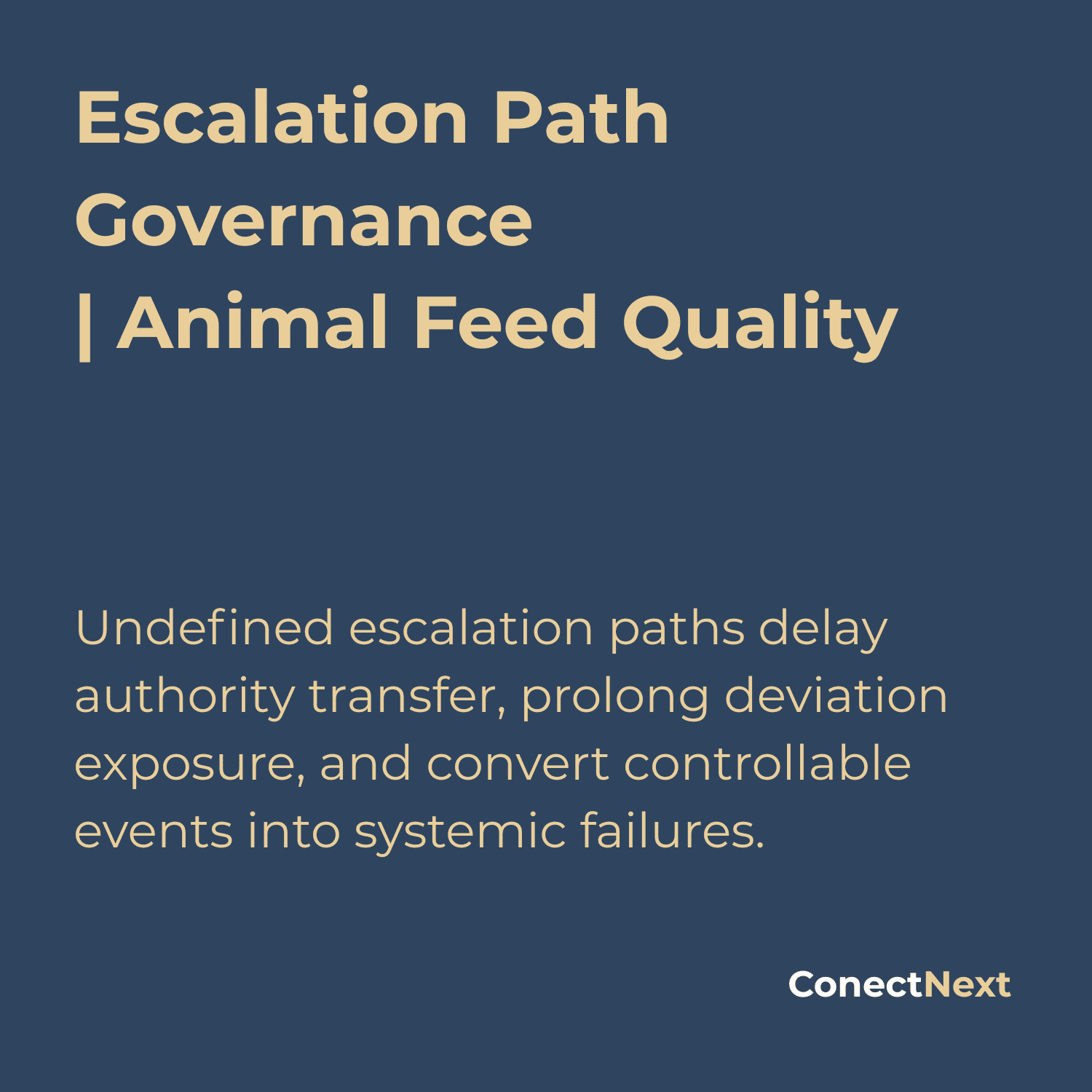 Escalation Path Governance | Animal Feed Quality | ConectNext