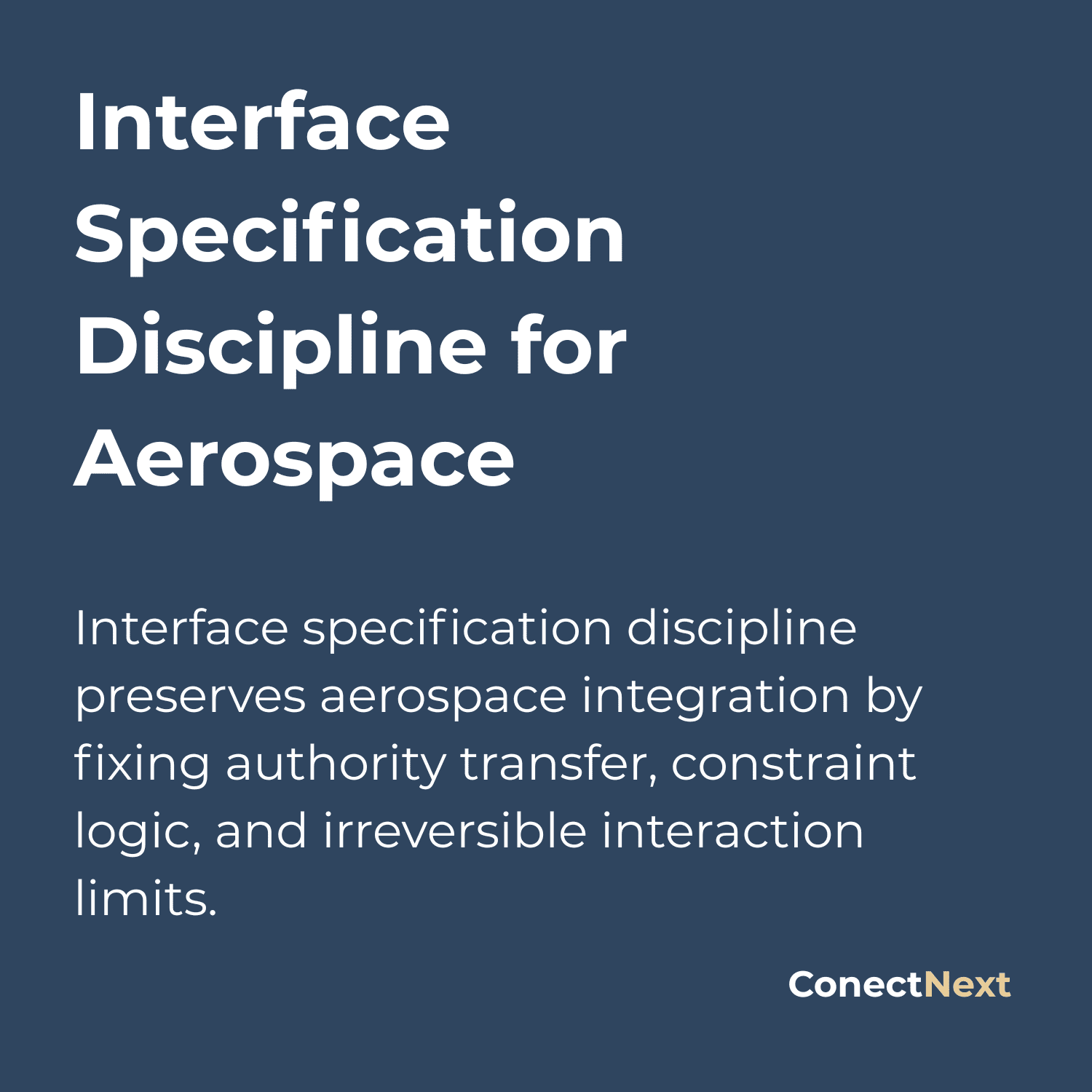 Discipline de spécification d'interface pour l'aérospatiale | ConectNext