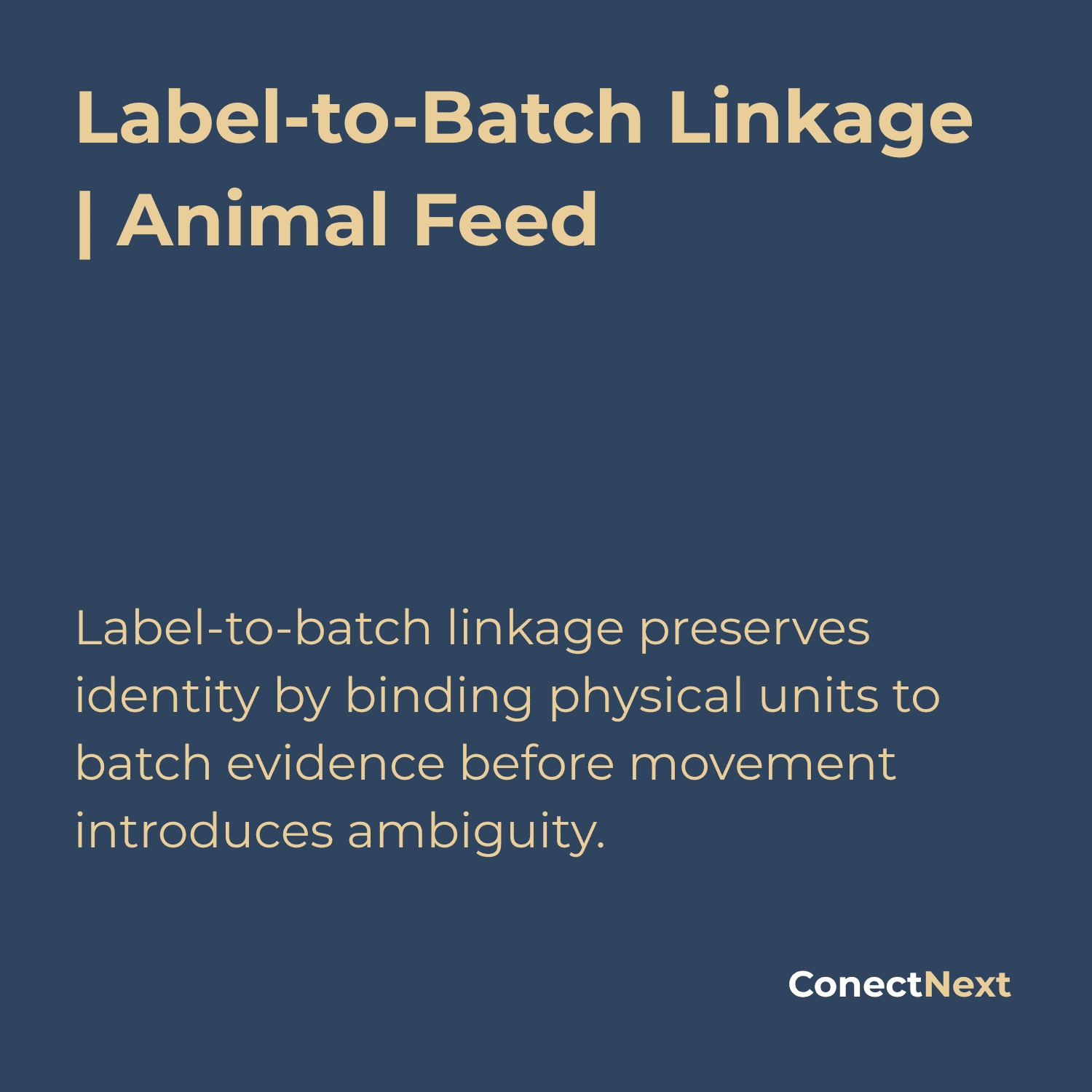 Collegamento tra etichetta e lotto | Mangimi per animali