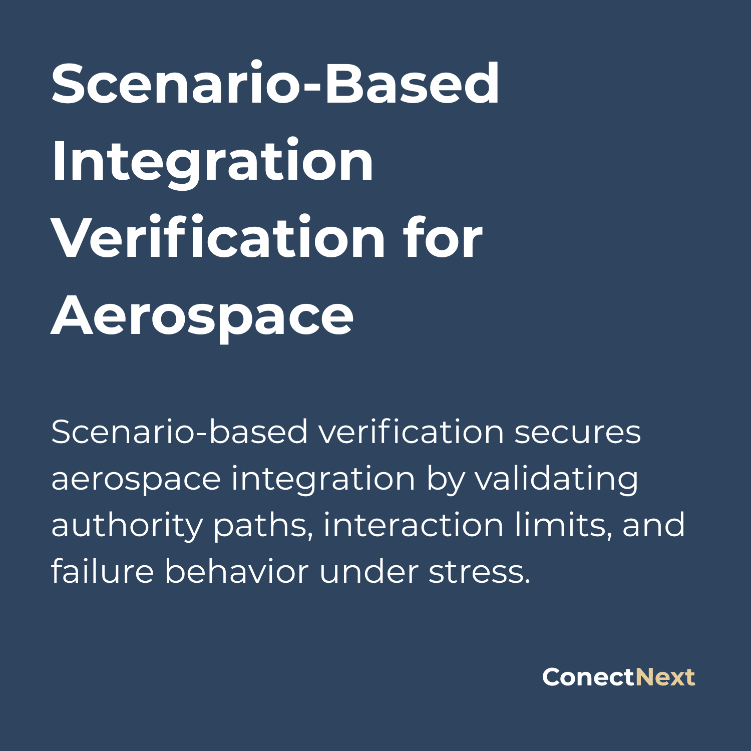 Scenario-Based Integration Verification for Aerospace | ConectNext
