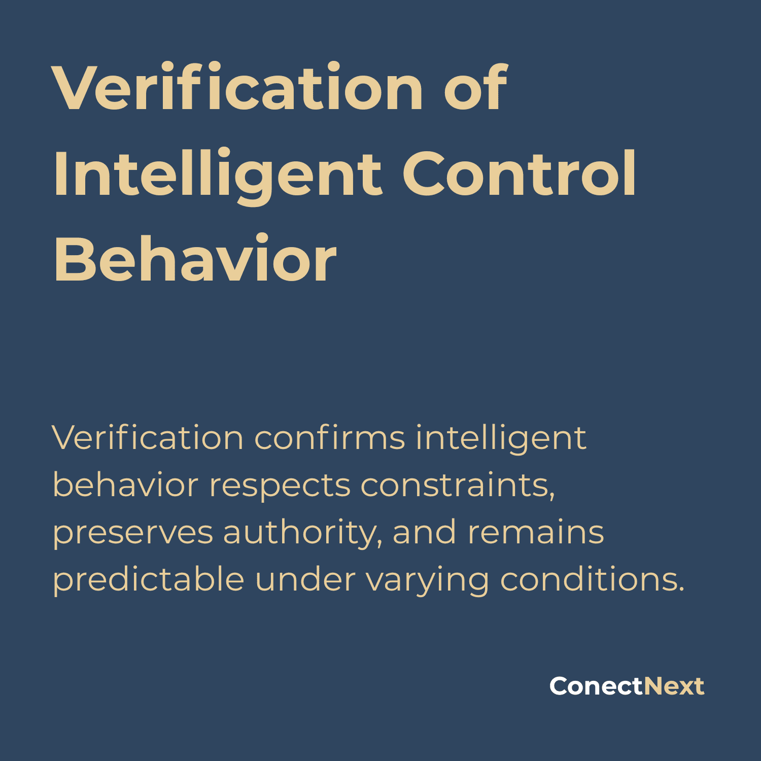 Verification of Intelligent Control Behavior | ConectNext